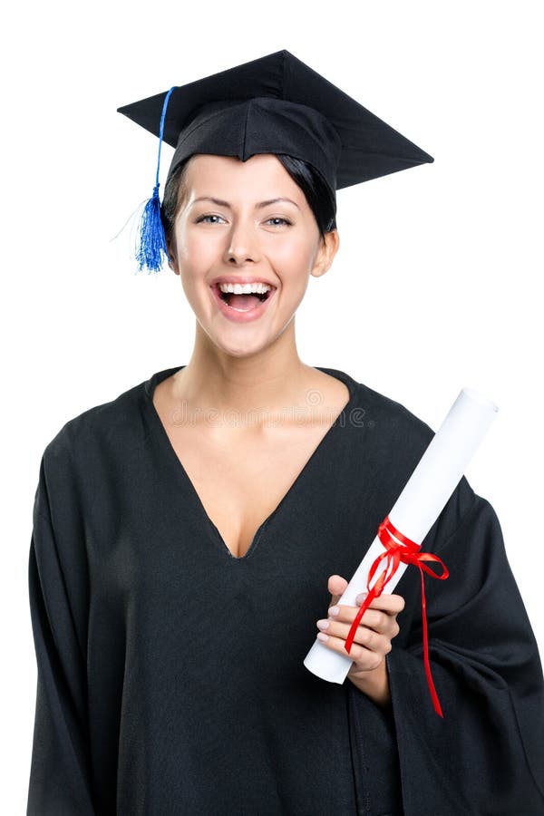 Graduating Student with the Certificate Stock Image - Image of academic ...