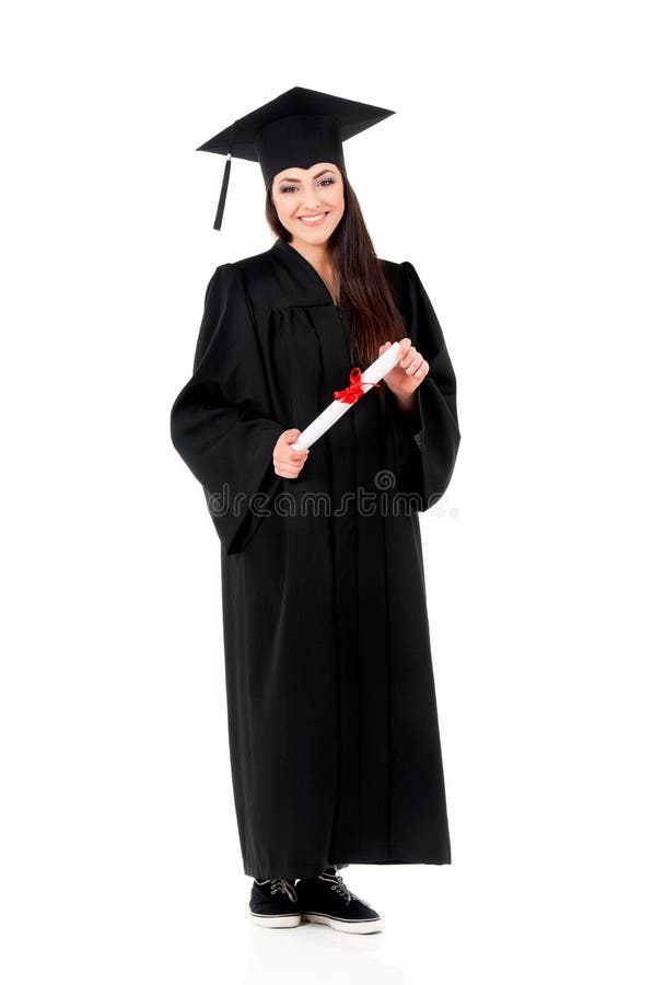 Woman Graduating with Diploma Stock Image - Image of beautiful, happy ...
