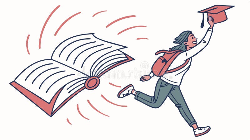 Student Graduating from Online School Vector Cartoon Illustration Stock ...