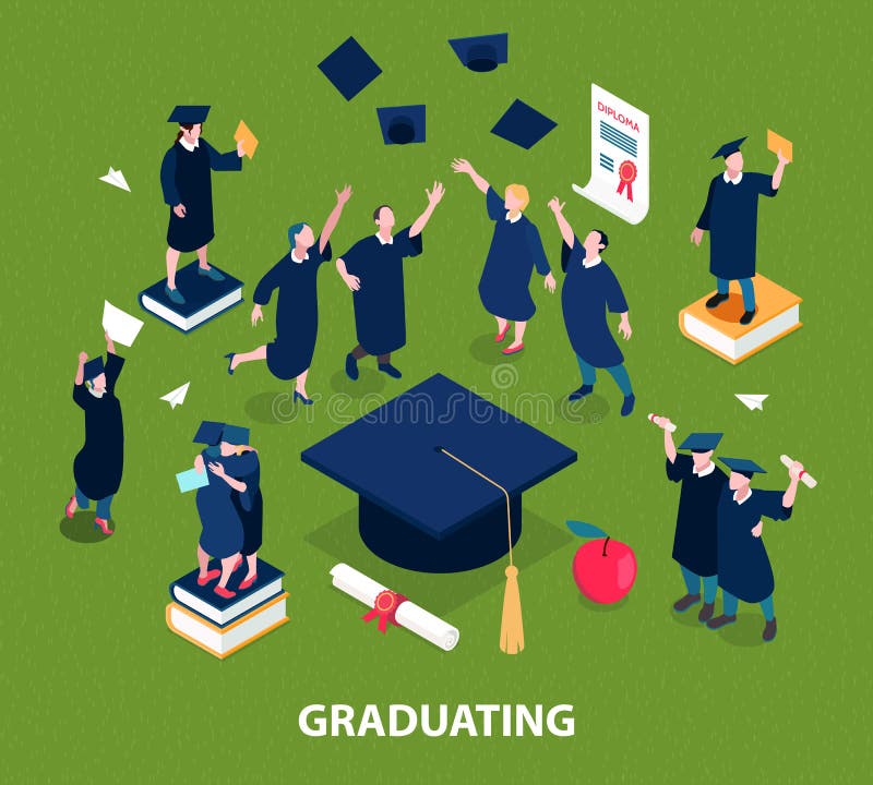 Graduating Students Concept Stock Vector - Illustration of emblem ...
