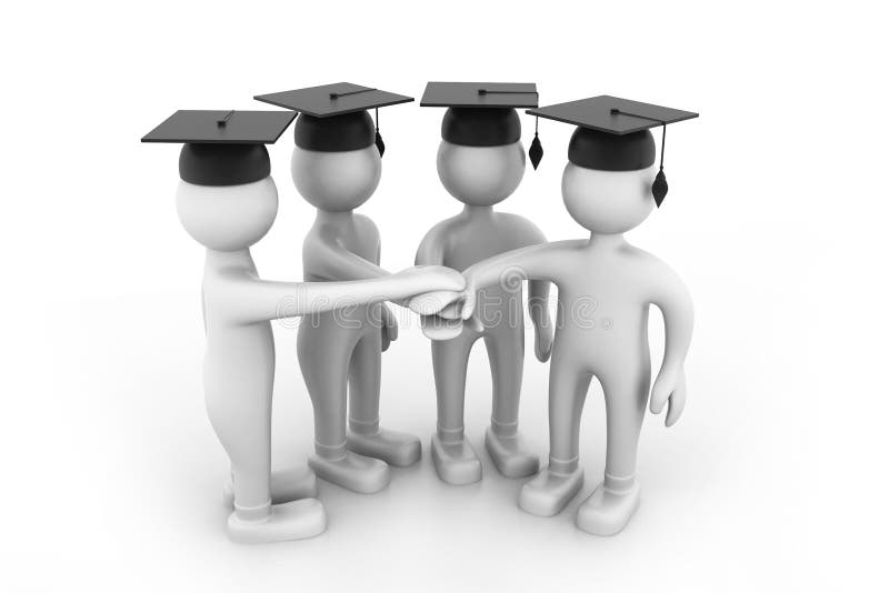 Graduating Students and Degree Concept Stock Vector - Illustration of ...