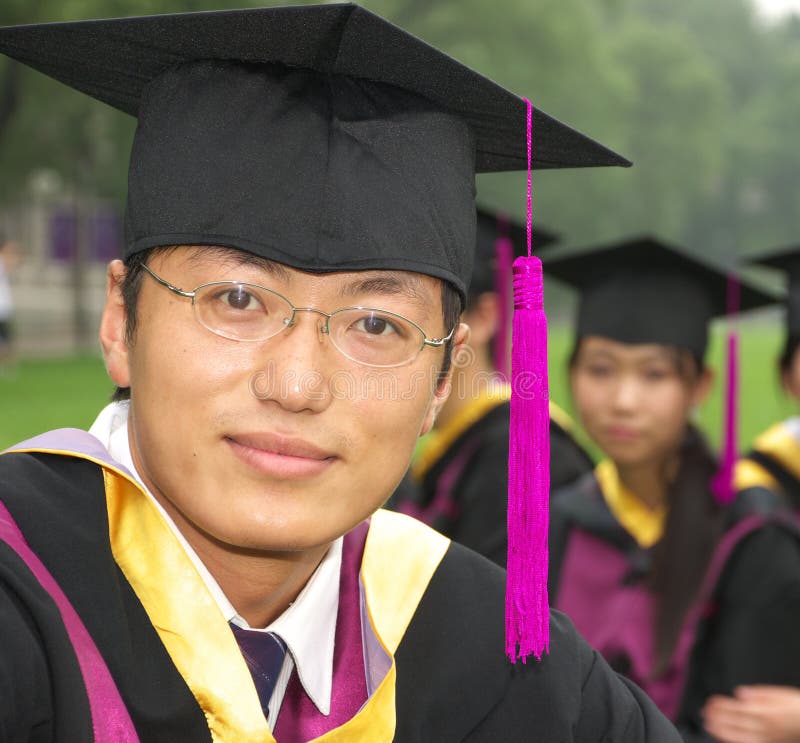 Chinese students stock photo. Image of woman, gown, chinese - 15366854