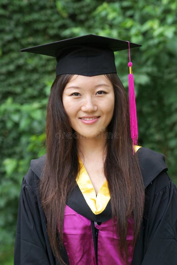 Chinese students stock photo. Image of woman, gown, chinese - 15366854