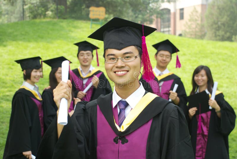 Chinese students stock photo. Image of woman, gown, chinese - 15366854