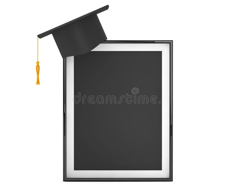 Graduation Academic Cap with Blank Photo Frame Stock Image - Image of ...