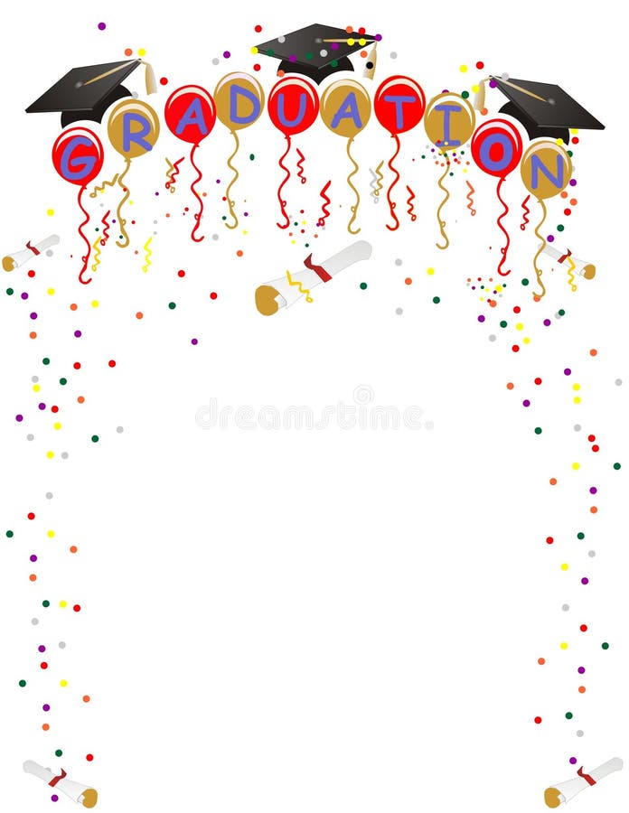 Graduation Design with Blue Balloons Stock Vector - Illustration of ...