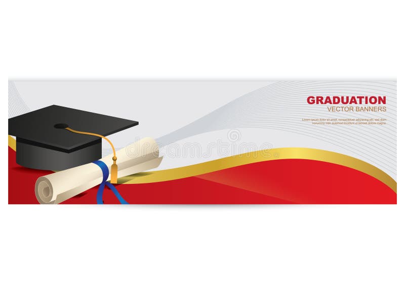 Graduation Banner. Vector Illustration Decorative Design Stock Vector ...