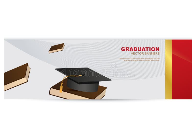 Graduation Banner. Vector Illustration Decorative Background Design ...