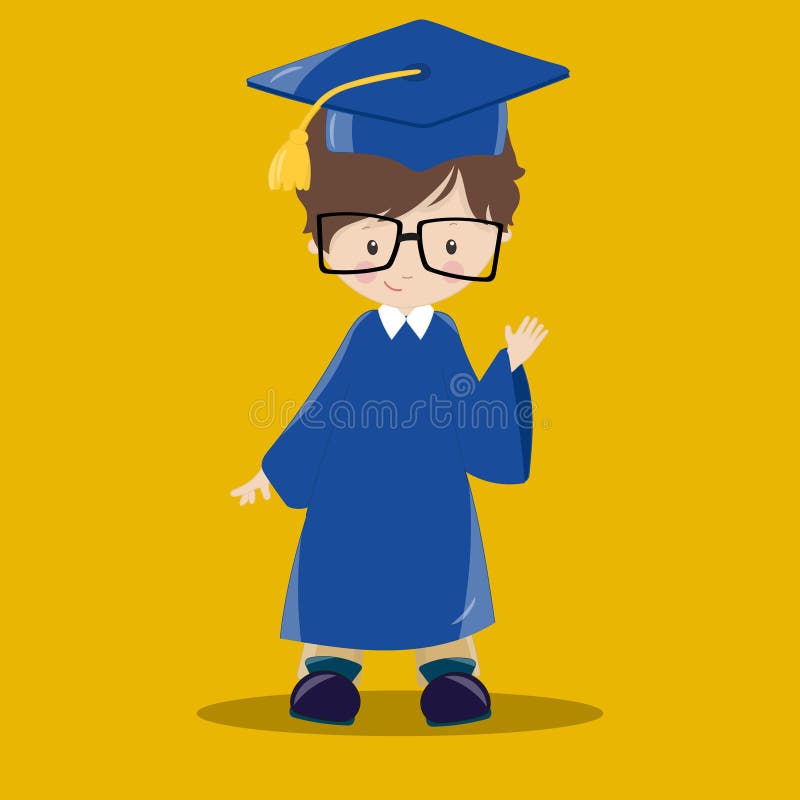 Graduation Boys One Hand Up 01 Stock Vector - Illustration of cartoon ...