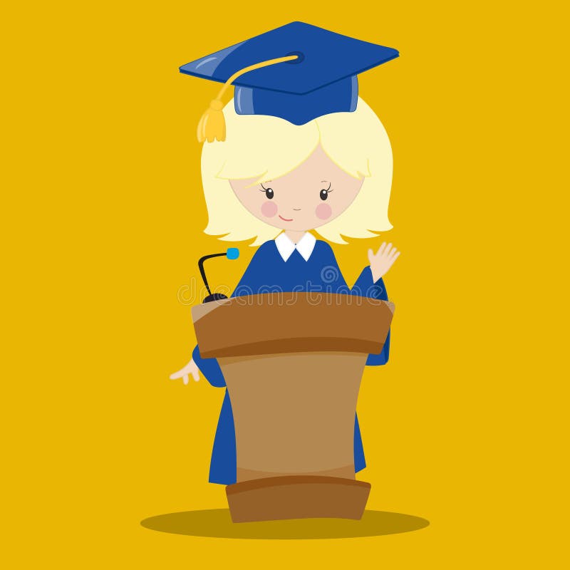 Graduation Boys Standing on Stage 03 Stock Vector - Illustration of ...