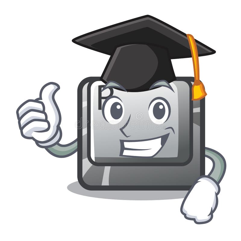Graduation Button R Isolated with the Cartoon Stock Vector ...