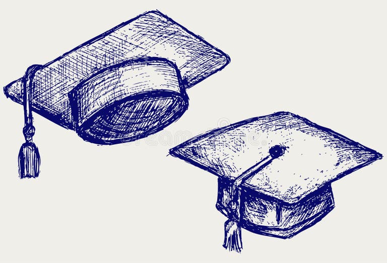 Hand Draw Graduation Cap Stock Illustrations – 325 Hand Draw Graduation ...