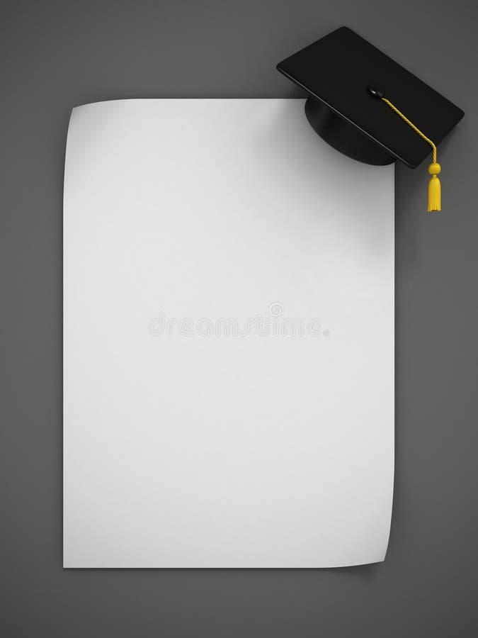 Graduation Cap 3d Rendering Stock Illustration - Illustration of ...