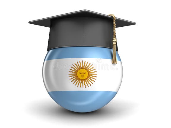 Graduation Cap and Argentina Flag Stock Illustration - Illustration of ...