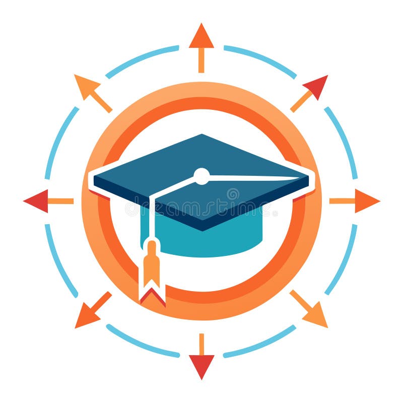 Graduation Cap with Arrows, Education Direction, and Bright Future ...