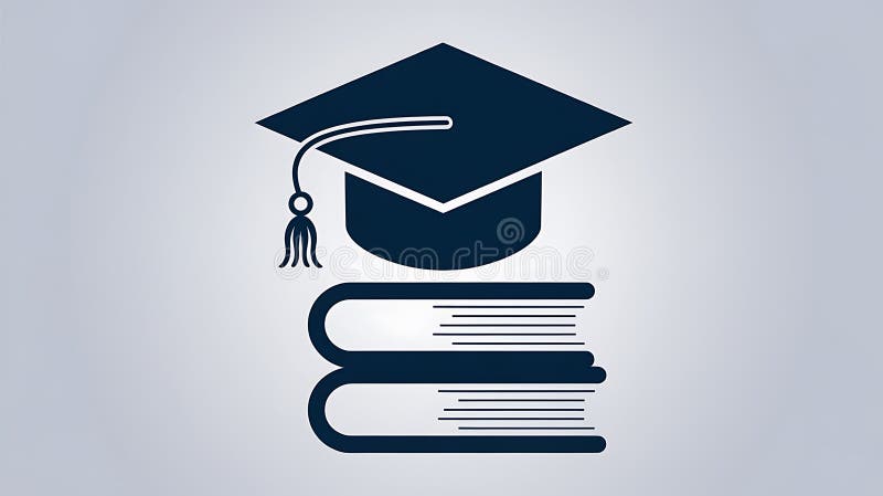 Graduation Cap Atop Stack of Books Education, Knowledge, and Learning ...