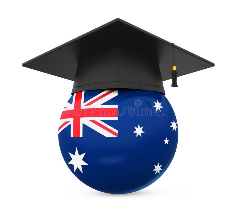 Graduation Cap with Australian Flag Stock Illustration - Illustration ...