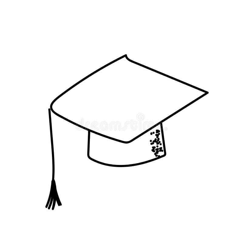 Graduation Cap Bachelor Hat Education. a Hand Drawn Vector Doodle ...