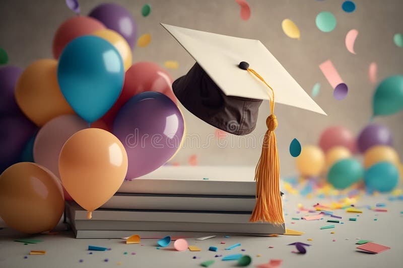 Back To School Graduation Background with Toga, Graduation Cap, and ...