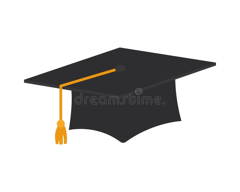 Graduation Cap of Black Color Stock Illustration - Illustration of ...