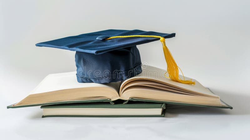 The Graduation Cap and Books.AI Generated Image Stock Image - Image of ...