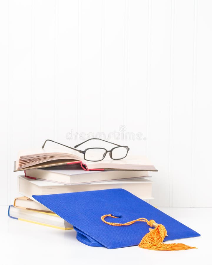 Graduation Cap and Books stock photo. Image of college - 71291090
