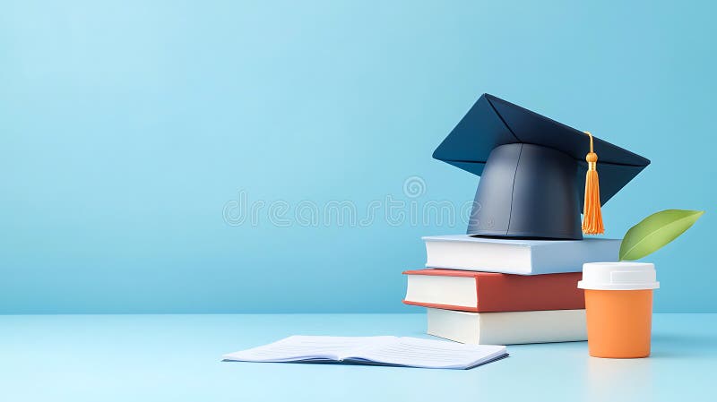 Graduation Cap Books Notebook Coffee Cup Study Education Learning ...