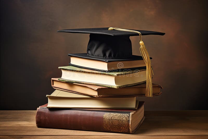 Graduation Cap and Books Steps with Back To School Education Concept ...