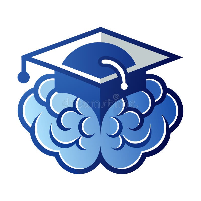 Graduation Cap on Brain Cloud: Symbol of Education, Knowledge, and ...