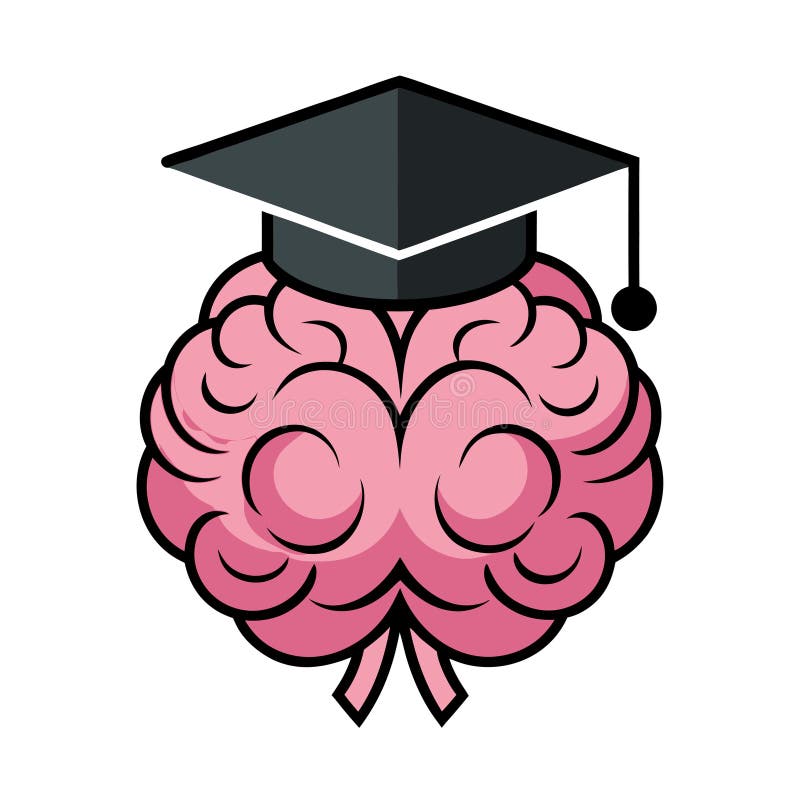 Graduation Cap on Brain: Symbol of Education, Knowledge and ...