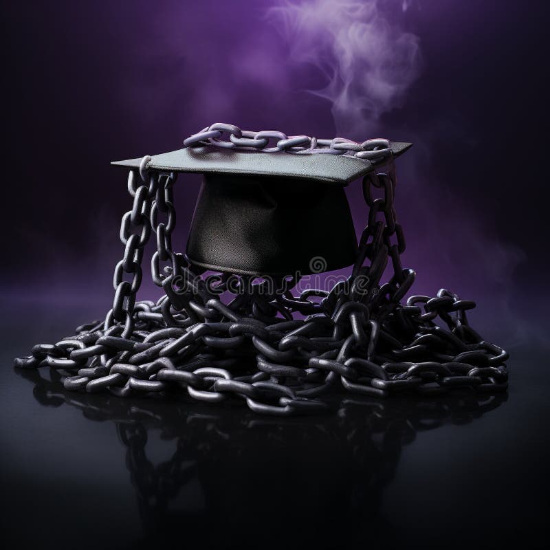 Graduation Cap Breaking through Chains, Symbolizing the Release of ...
