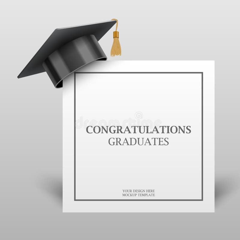 Graduation Cap on Congratulation Paper Corner, Education Design Element ...