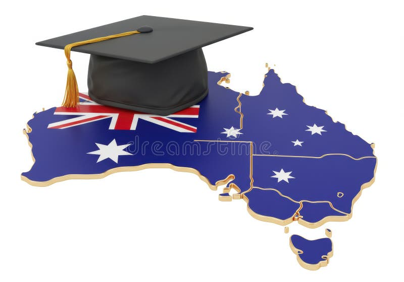 Graduation Cap on Continent Education Concept Stock Illustration ...