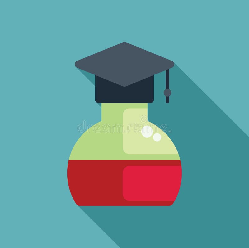 Graduation Cap Crowning Laboratory Flask Filled with Knowledge Stock ...