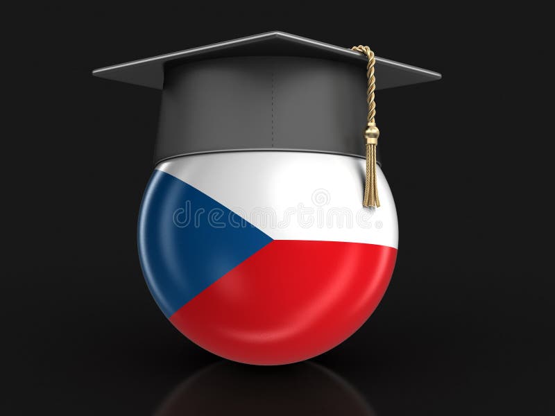 Graduation Cap and Czech Flag Stock Illustration - Illustration of ...