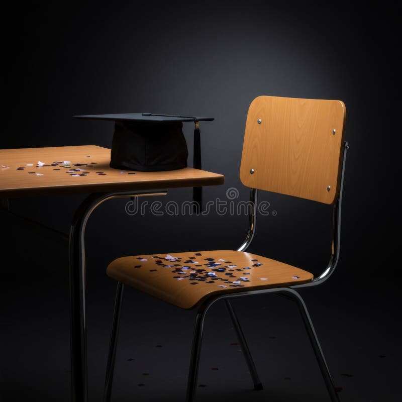 Graduation Cap and Confetti Background Stock Illustration ...