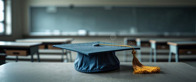 Graduation Cap Desk Empty Classroom Stock Photos - Free & Royalty-Free ...