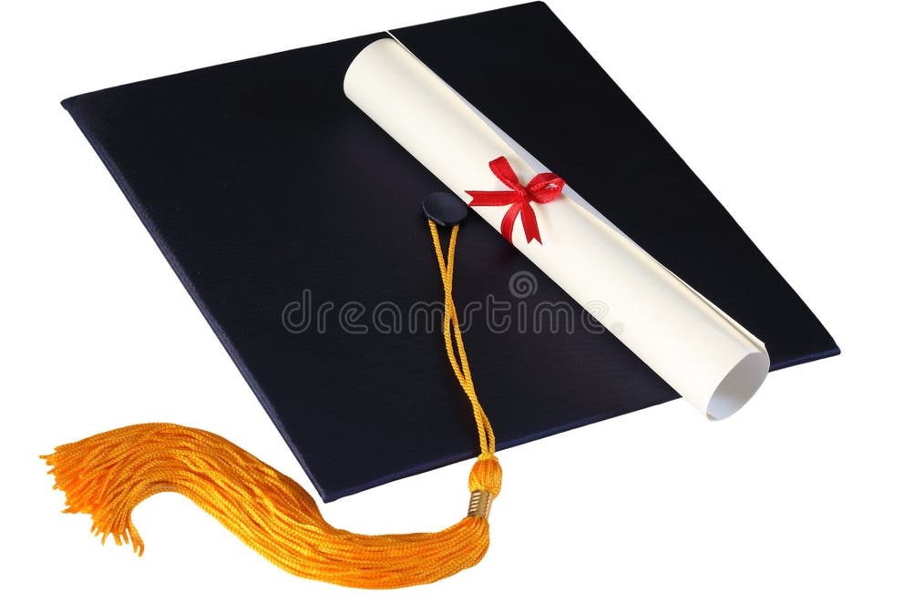 Graduation Cap and Diploma stock image. Image of achievement - 14190383