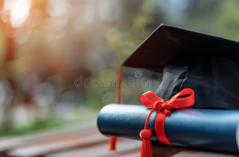 Graduation Cap, Diploma, and Book Stock Photo - Image of ceremony ...