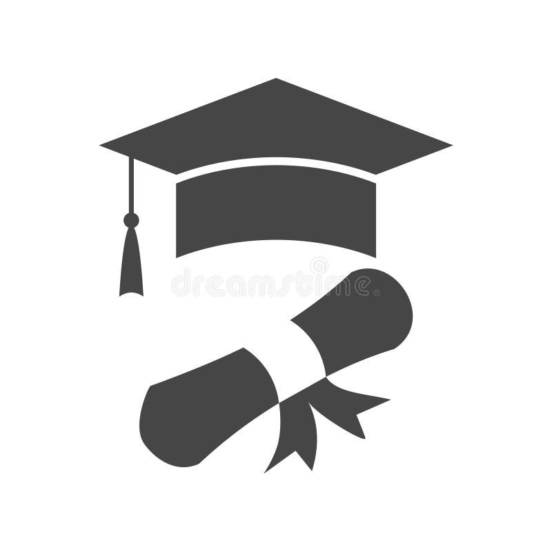 Graduation Cap and Diploma Icon Stock Vector - Illustration of master ...