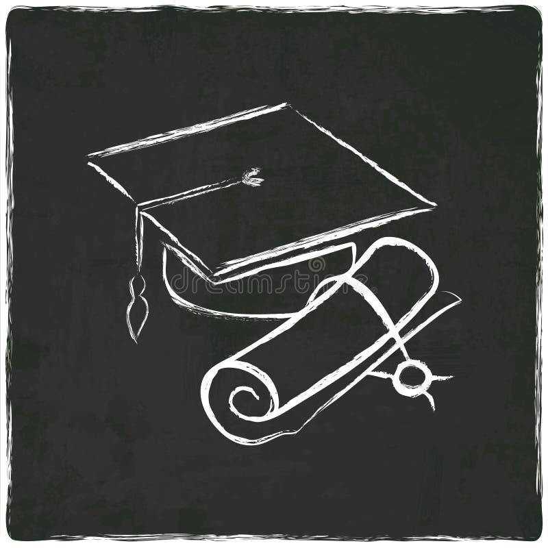 Graduation Cap and Diploma on Old Background Stock Vector ...