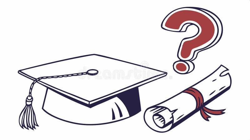 Graduation Cap Diploma Question Mark Academic Query Vector Design ...