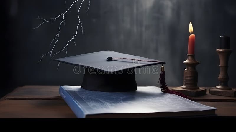 A Graduation Cap and Diploma on a Table Hyper-realistic T Created with ...