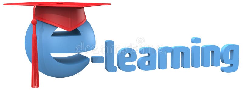 E Learning Education School Grad Cap Word Stock Illustration ...