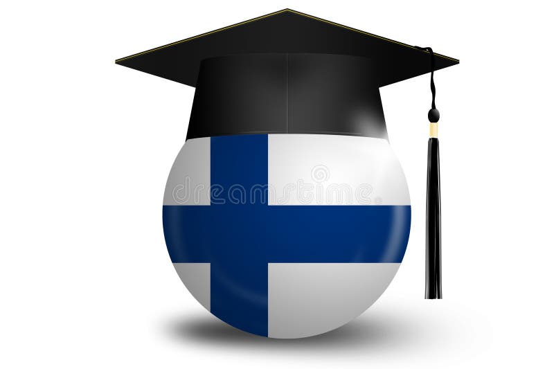 Graduation Cap and Finland Flag Stock Illustration - Illustration of ...