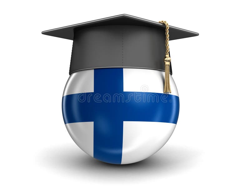 Graduation Cap and Finnish Flag Stock Illustration - Illustration of ...