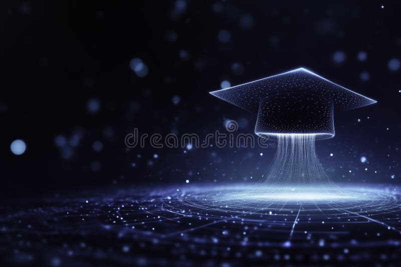 A Graduation Cap is Floating in the Air Stock Photo - Image of exam ...