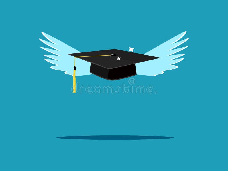 Graduation Cap with Flying Wings. Learning at a Higher Level Stock ...