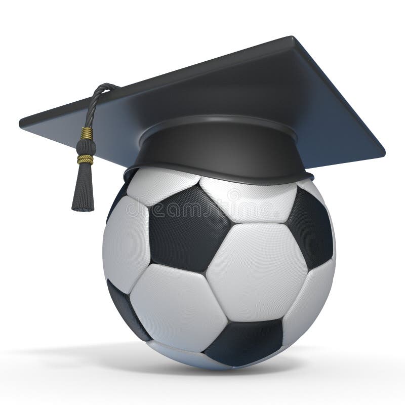 3d Soccer Ball Graduation Cap Isolated White Stock Illustrations – 15 ...