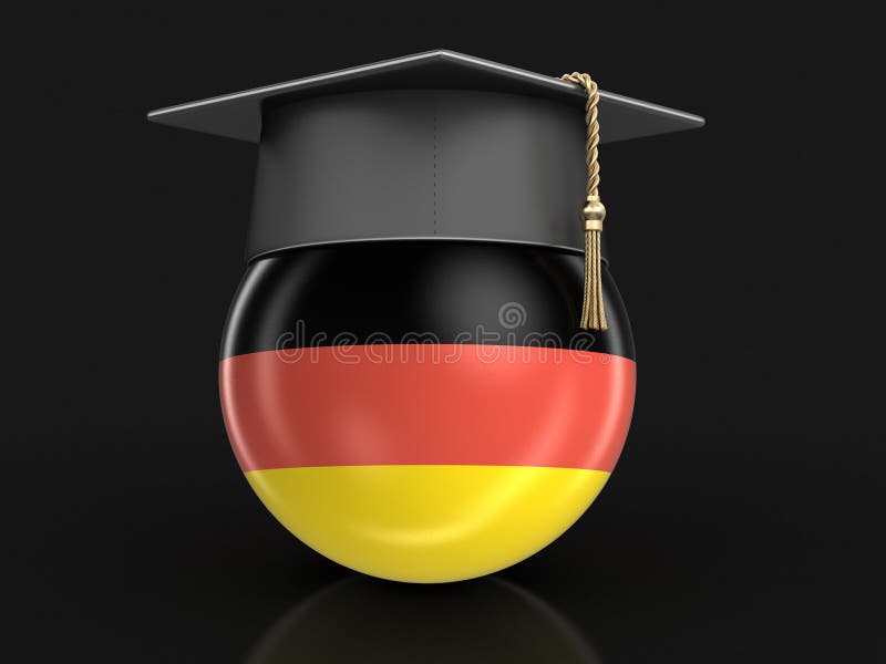 Graduation Cap and German Flag Stock Illustration - Illustration of ...